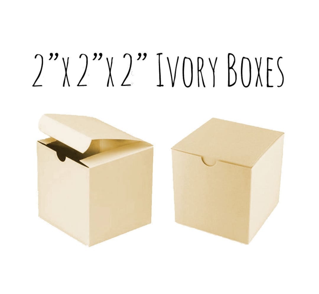 Ivory Boxes 2 X 2 X 2" Square, 5 to 20 Pack of Wedding Favor Boxes ...