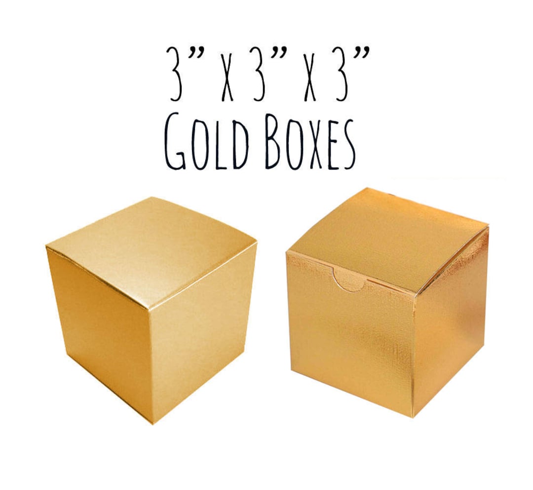 Gold Boxes Square 3 X 3 X 3", 5-20 Pack of Wedding Favor Boxes Bulk ...