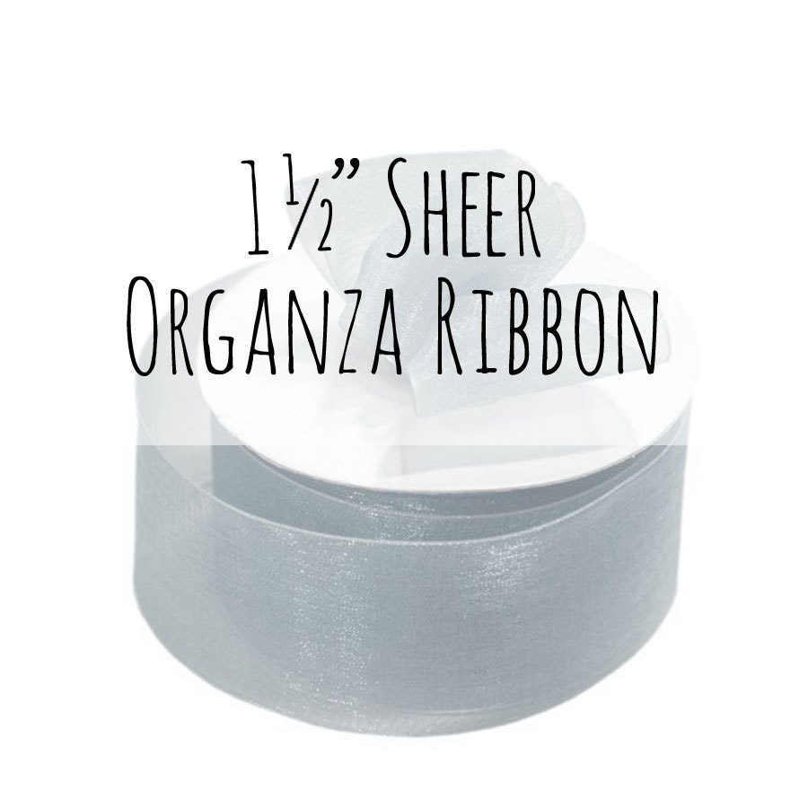 1 1/2" Silver Ribbon, 1.5 Inch Ribbon, Ribbon, Silver Shimmer Sheer ...