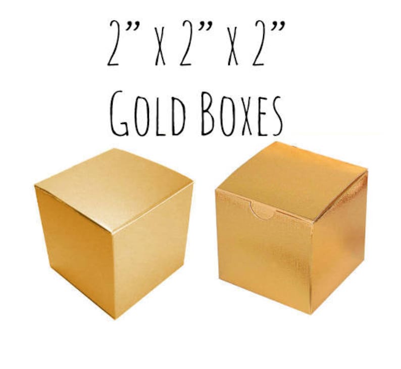 Gold Boxes 2 X 2 X 2" Square, 5 to 20 Pack of Wedding Favor Boxes, Gift ...