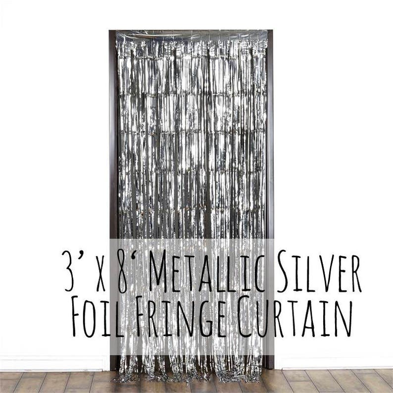 Metallic Silver Fringe Door Curtain Silver Foil Fringe - Etsy