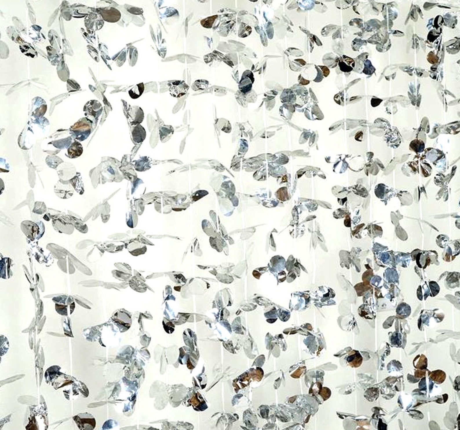 Flower Garland Backdrop Metallic Silver Flower Wall Photo - Etsy