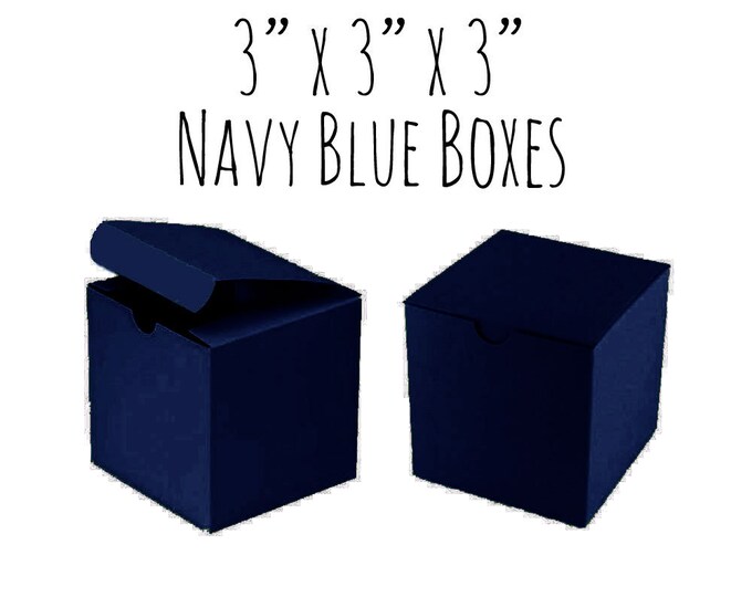 Navy Blue Boxes Square 3 X 3 X 3", 5 to 20 Pack of Wedding Favor Boxes ...