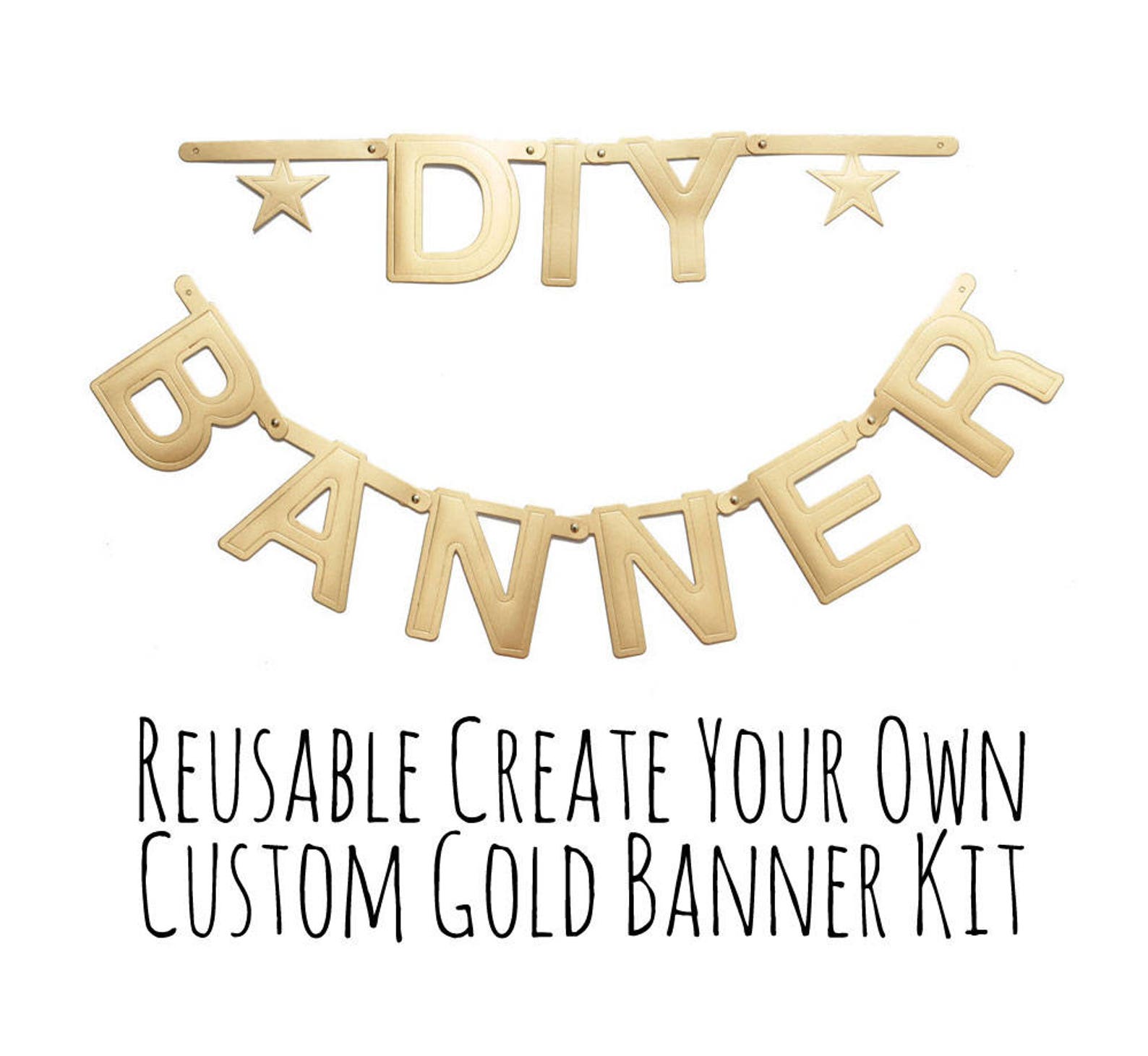 Metallic Gold DIY Custom Banner Kit Happy Birthday Banner | Etsy