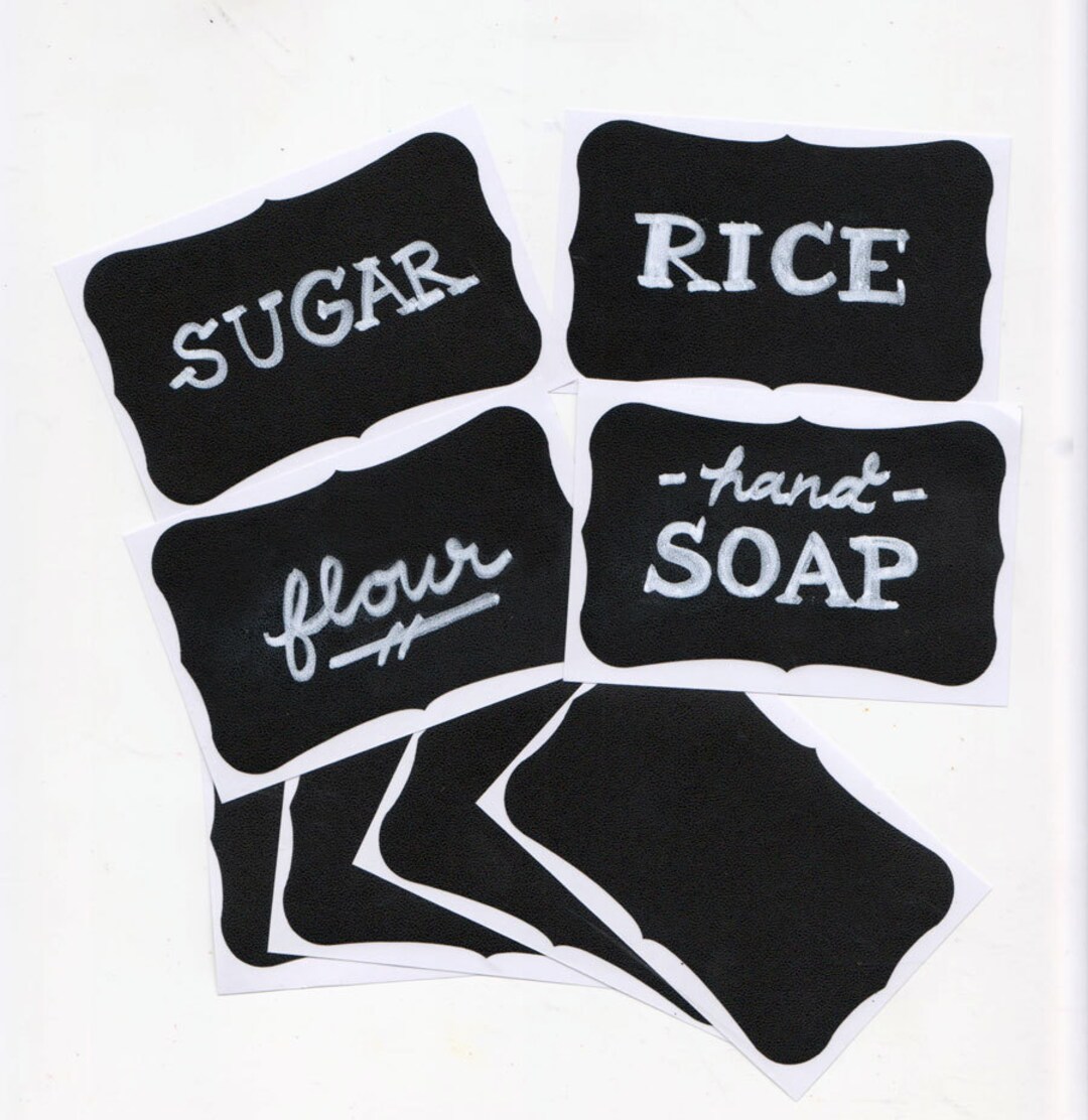 1.25 X 2 Black Chalkboard Labels/stickers, Blackboard, Black Vinyl ...