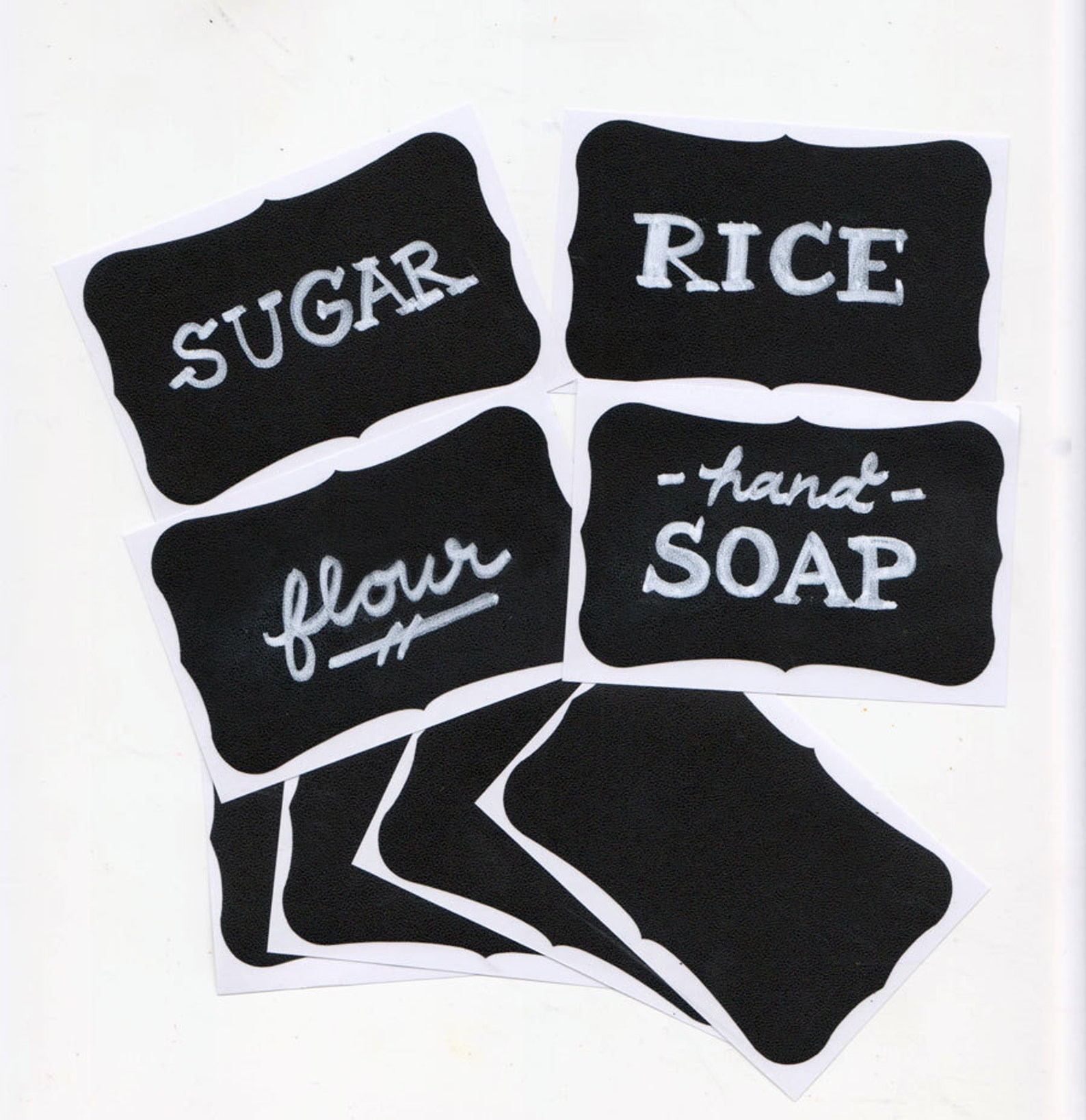 1.25 X 2 Black Chalkboard Labels/stickers, Blackboard, Black Vinyl ...