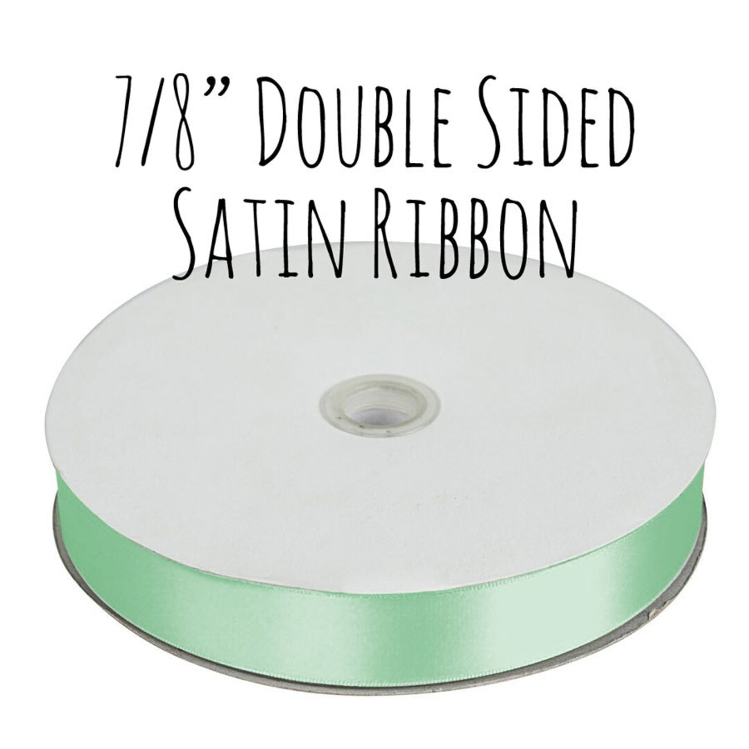 Mint Green Ribbon, Satin Ribbon, 7/8" Ribbon, Grosgrain Ribbon, Gift ...