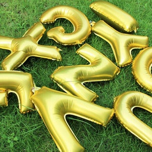 40" Gold Letter Balloons, 40 Inch Shiny Foil Mylar Balloons, Custom ...