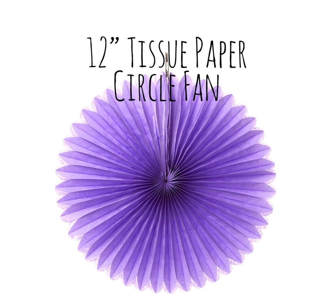 12 Lavender Tissue Paper Fan Sky Blue Accordion - Etsy