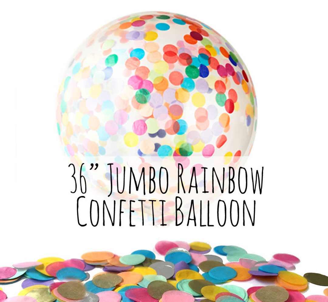 36 Extra Large Rainbow Confetti Balloon, Tissue Paper Confetti Filled ...