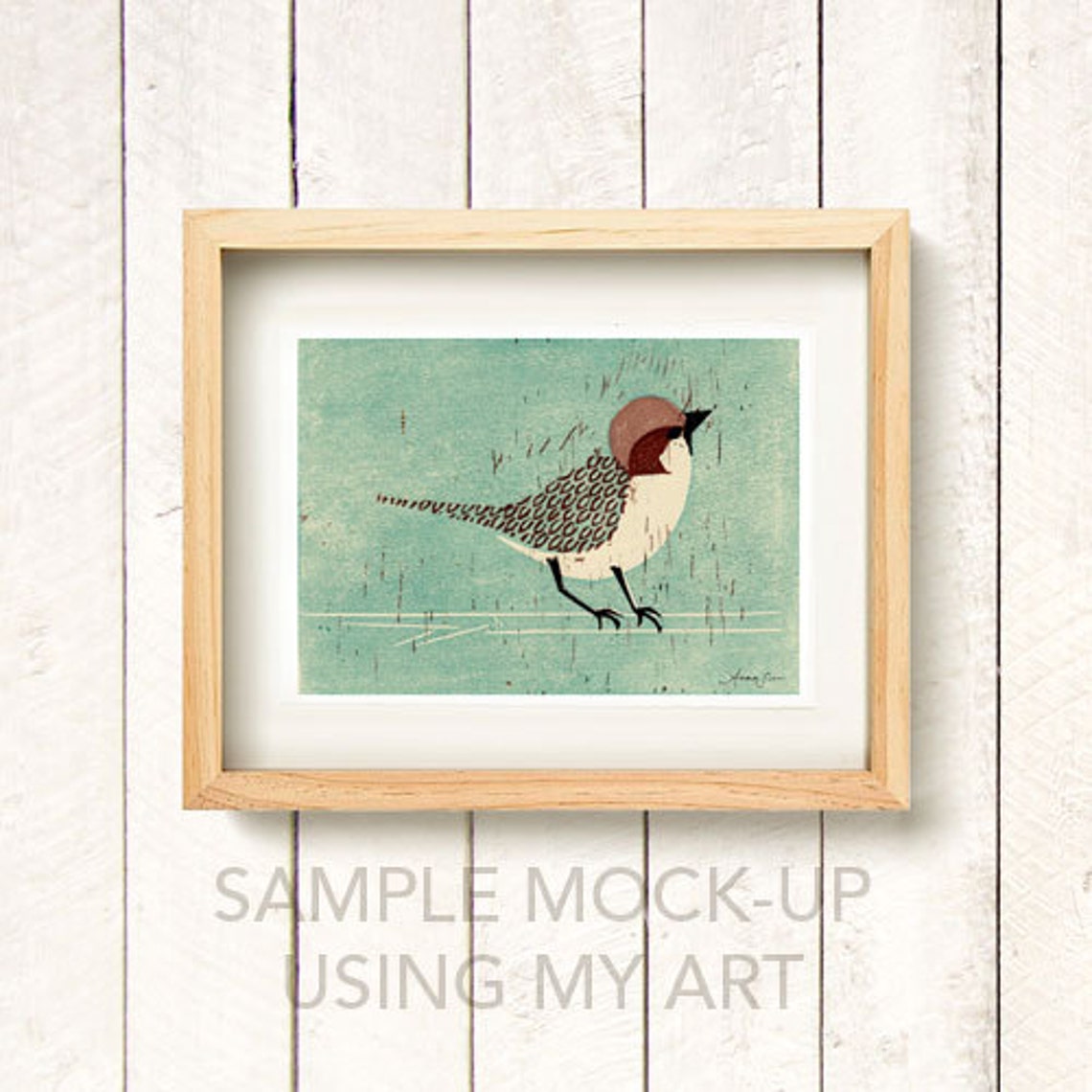 Vertical Light Wood Natural Wood Frame Mock up on Clapboard | Etsy