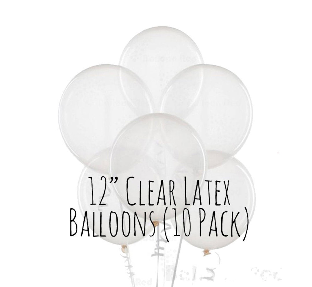 12" Clear Balloons, 12 Inch Transparent Balloons, 1 Ft Clear Latex ...
