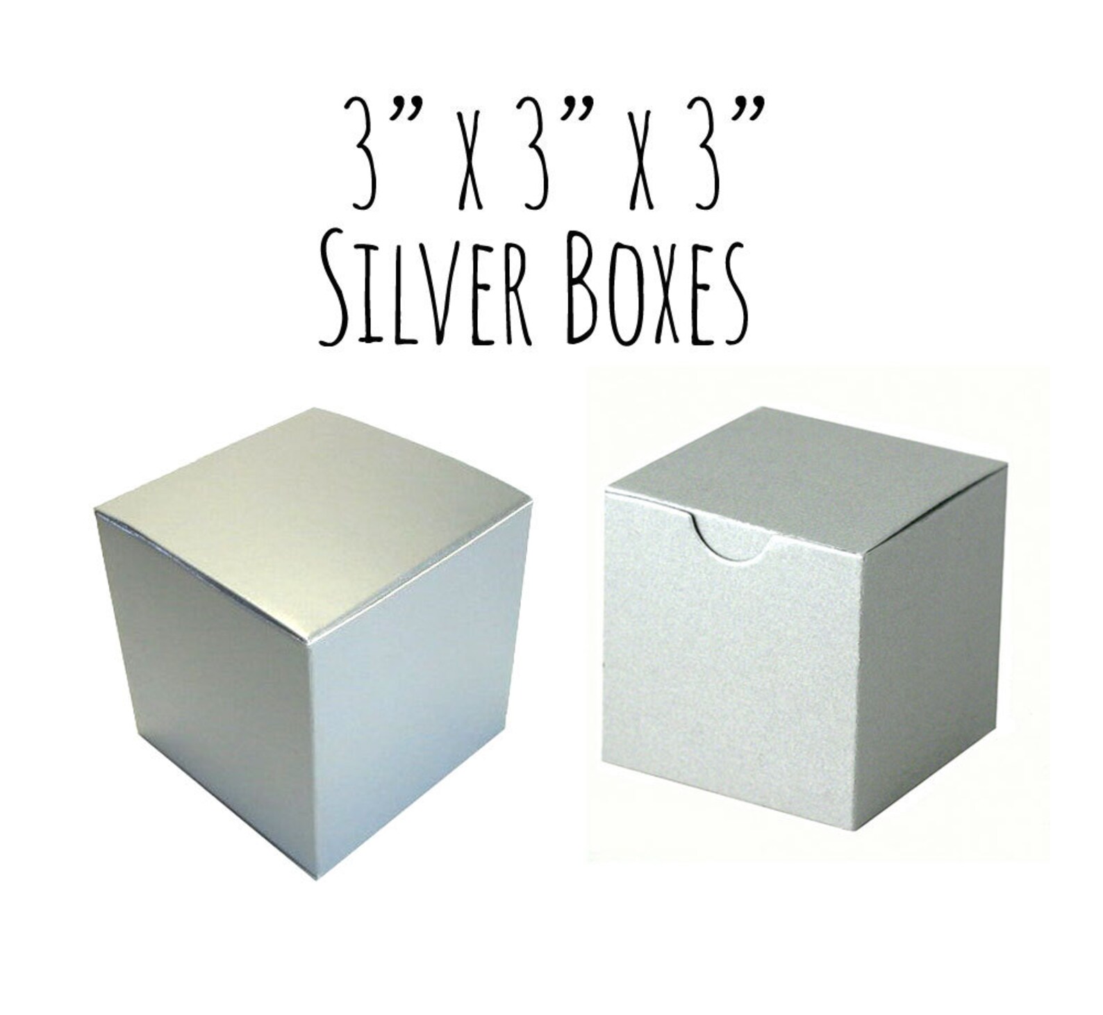 Silver Boxes 3 X 3 X 3 Square 100 Pack of Wedding Favor - Etsy