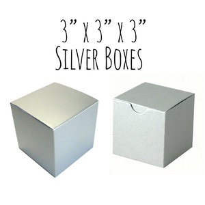 Silver Boxes 3 X 3 X 3 Square 100 Pack of Wedding Favor - Etsy