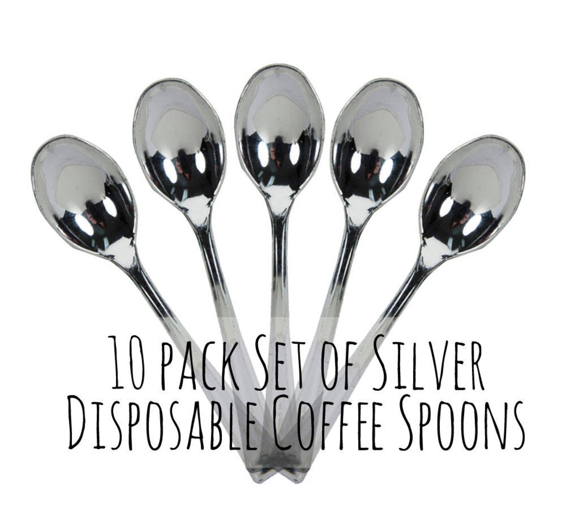 Disposable Silver Coffee Spoons Plastic Teaspoon Plastic | Etsy