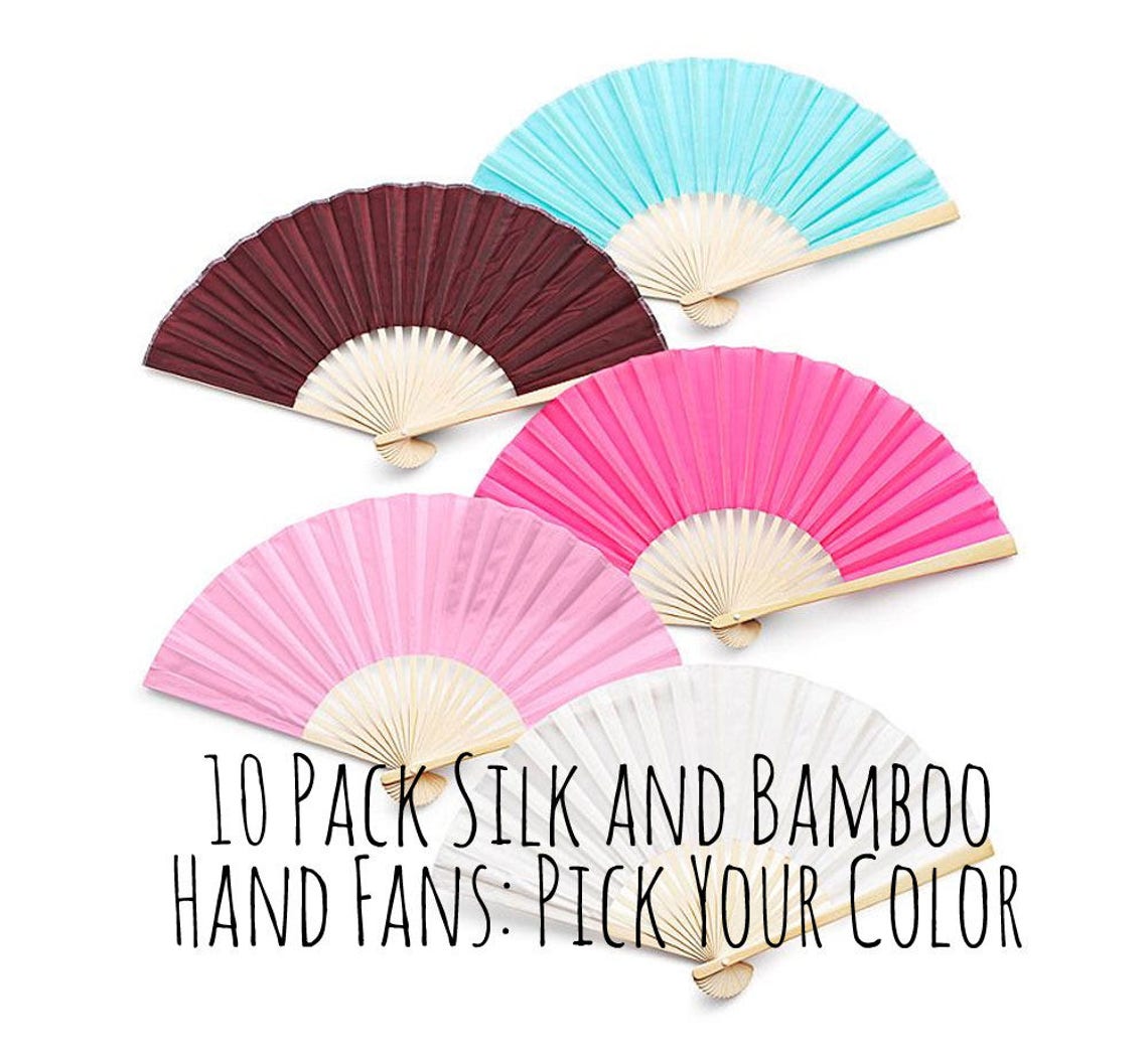 Bamboo and Silk Folding Fans Hand Fans Bulk Folding Fans - Etsy