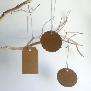 Set of 25 2 X 2 Wide Round Circle Kraft Paper Hang Tags/price Tags ...
