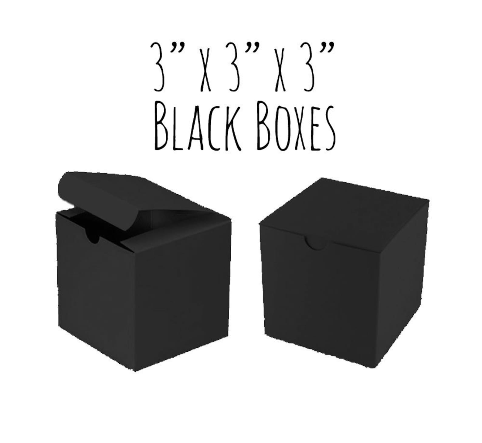 Black Boxes 3 X 3 X 3 Square 25 to 50 Pack of Wedding - Etsy