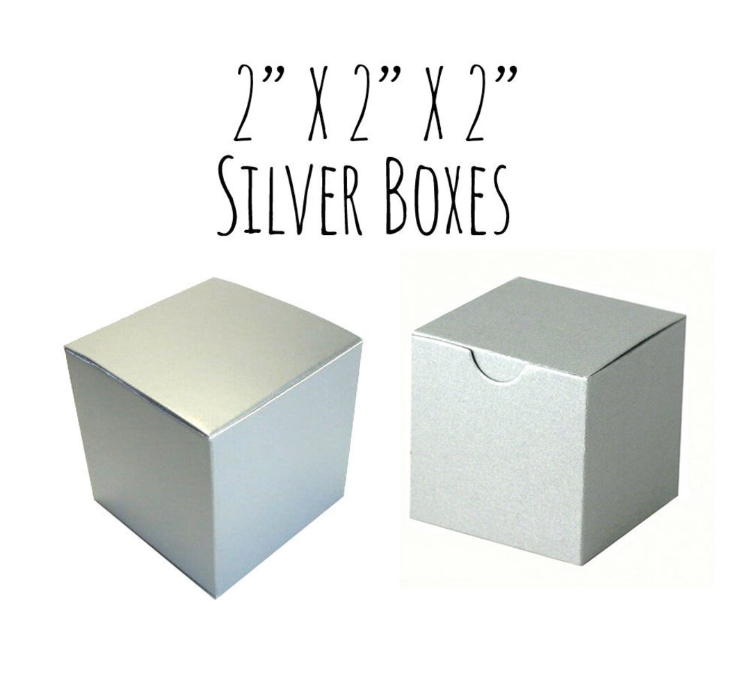 Silver Boxes 2 X 2 X 2 Square, 5 to 20 Pack of Wedding Favor Boxes ...