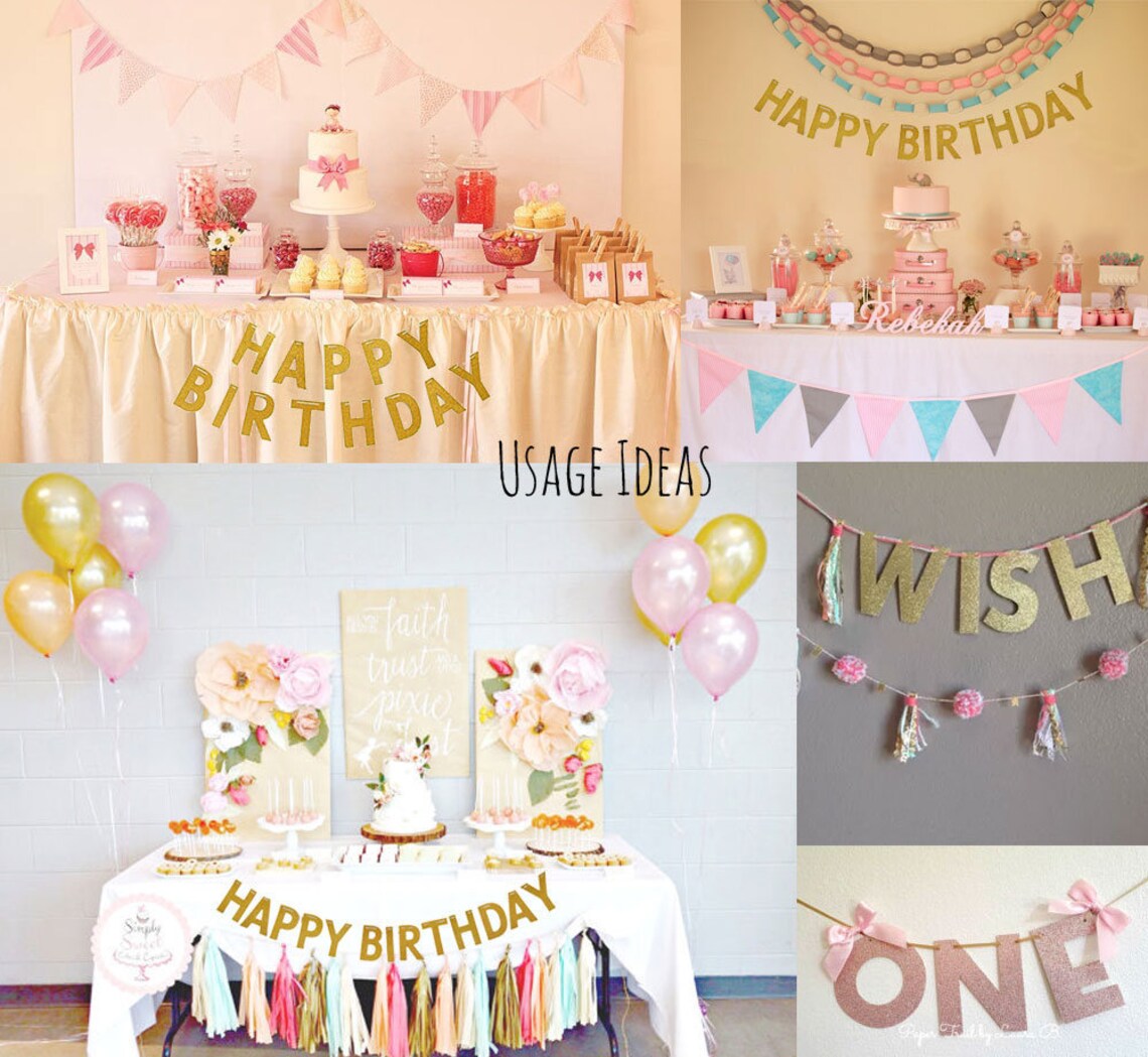 Metallic Gold DIY Custom Banner Kit, Happy Birthday Banner, Gold Banner ...