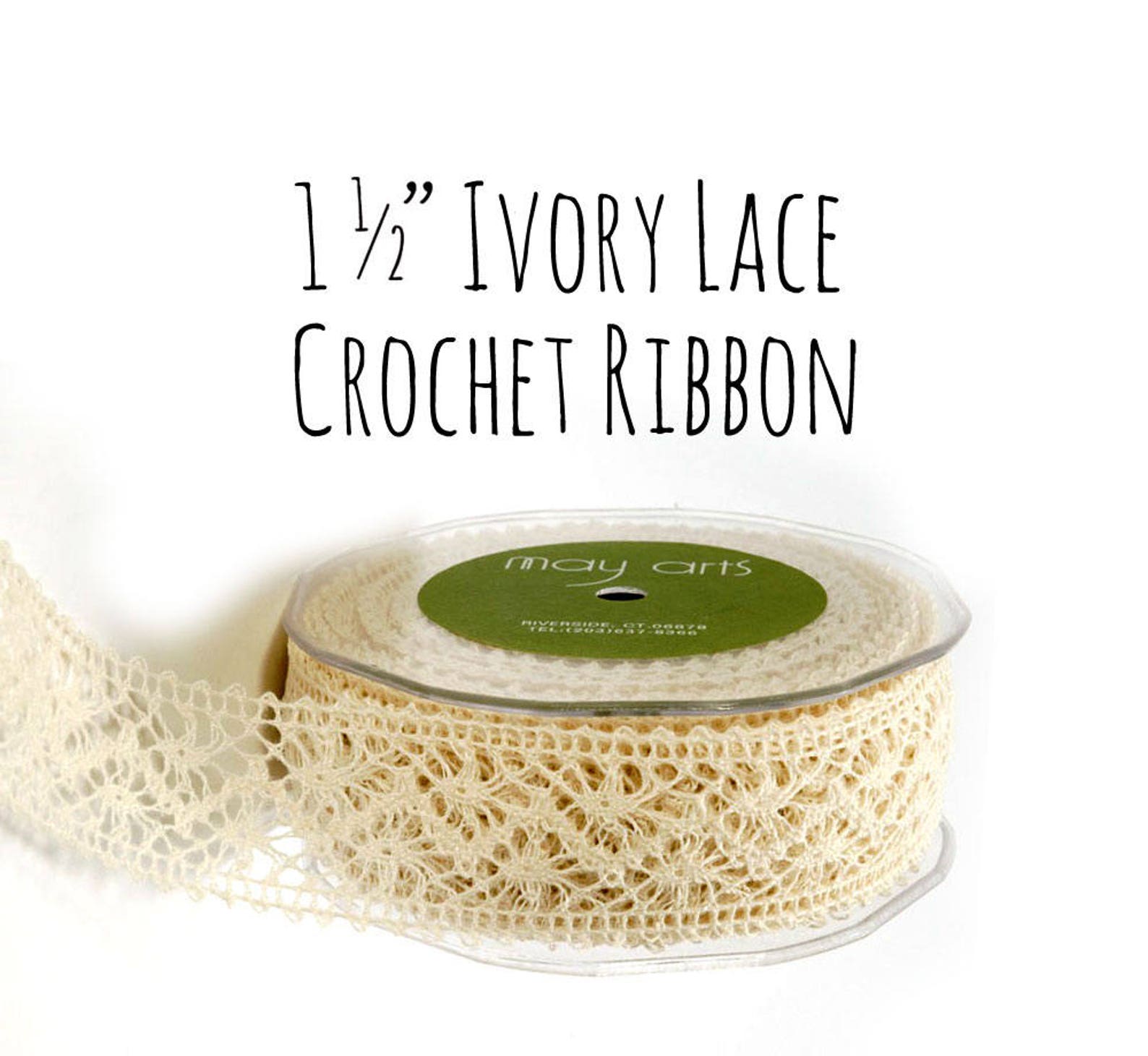 1.5 Ivory Lace Crochet Ribbon Wide Cream Lace Ribbon | Etsy