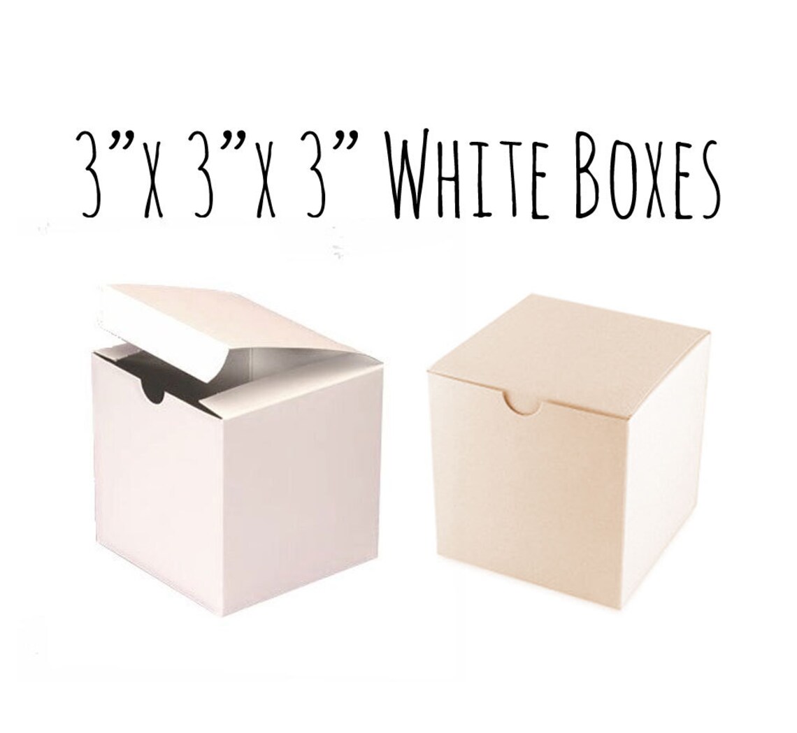 White Boxes 3 X 3 X 3 Square 5 to 20 Wedding Favor | Etsy