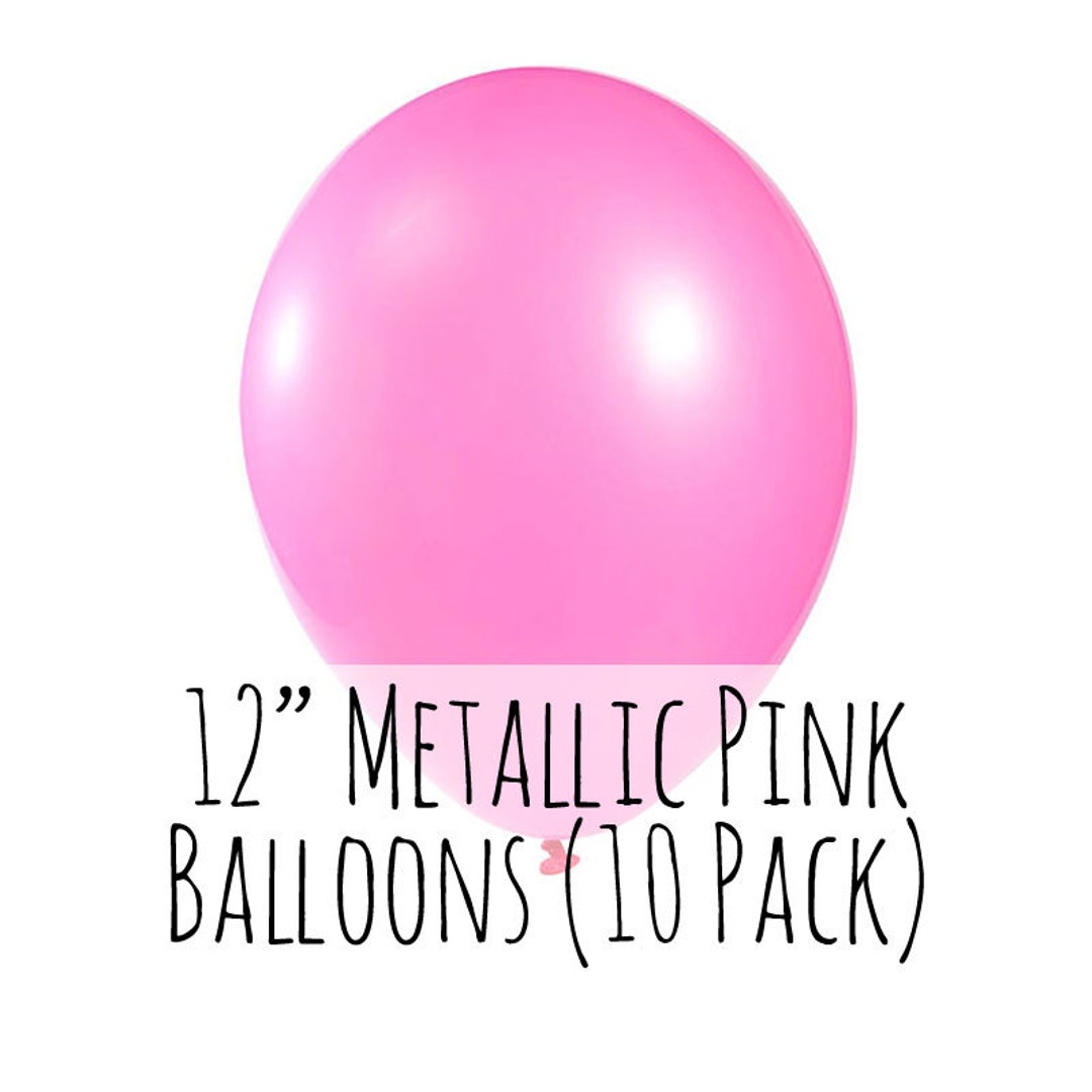12" Metallic Pink Balloons, 12 Inch Metallic Pink Latex Balloons, 1 Ft ...