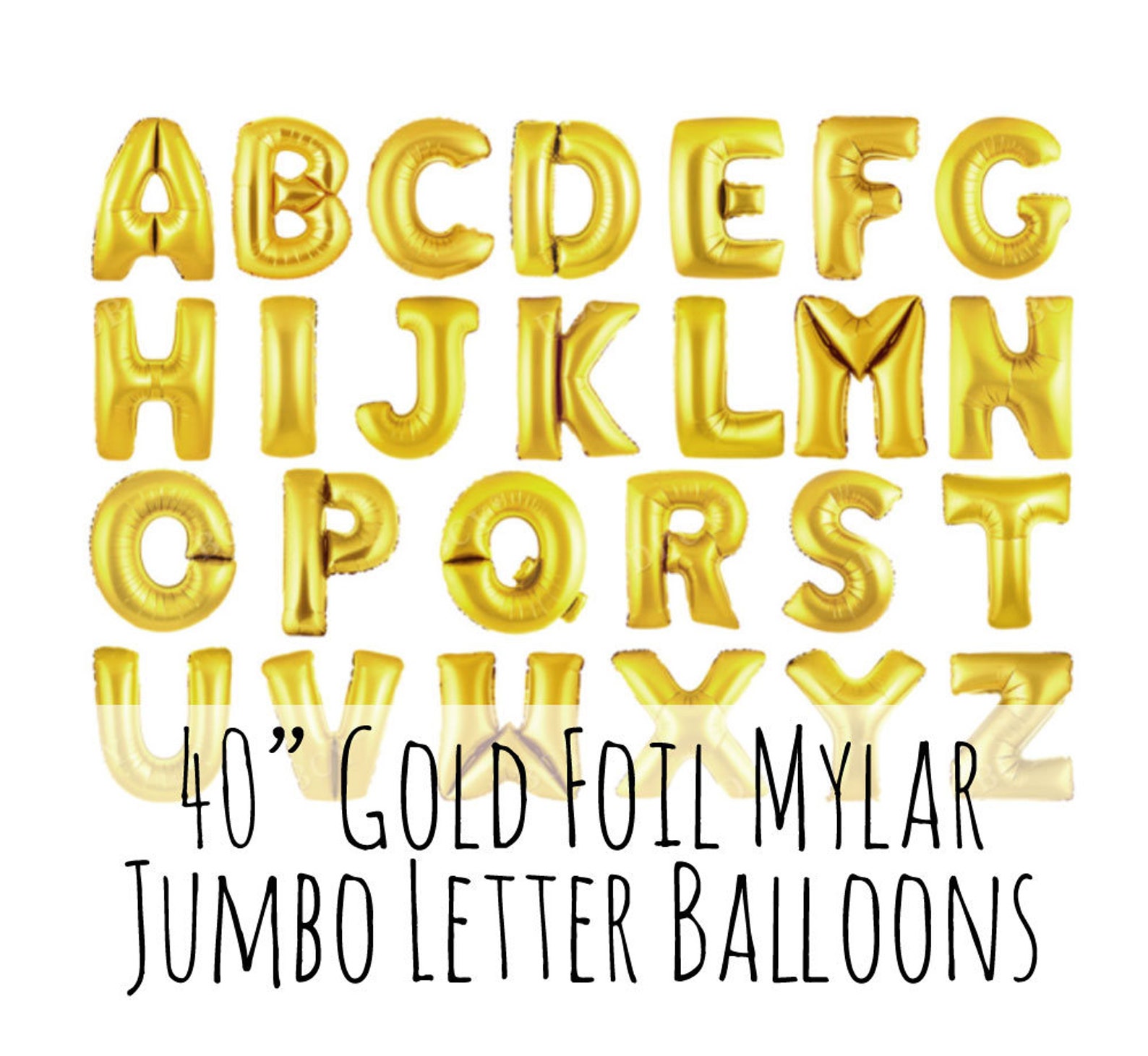 40 Gold Letter Balloons 40 Inch Shiny Foil Mylar | Etsy