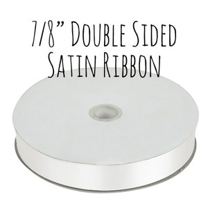 White Ribbon, Satin Ribbon, 7/8" Ribbon, Grosgrain Ribbon, Gift Ribbon ...