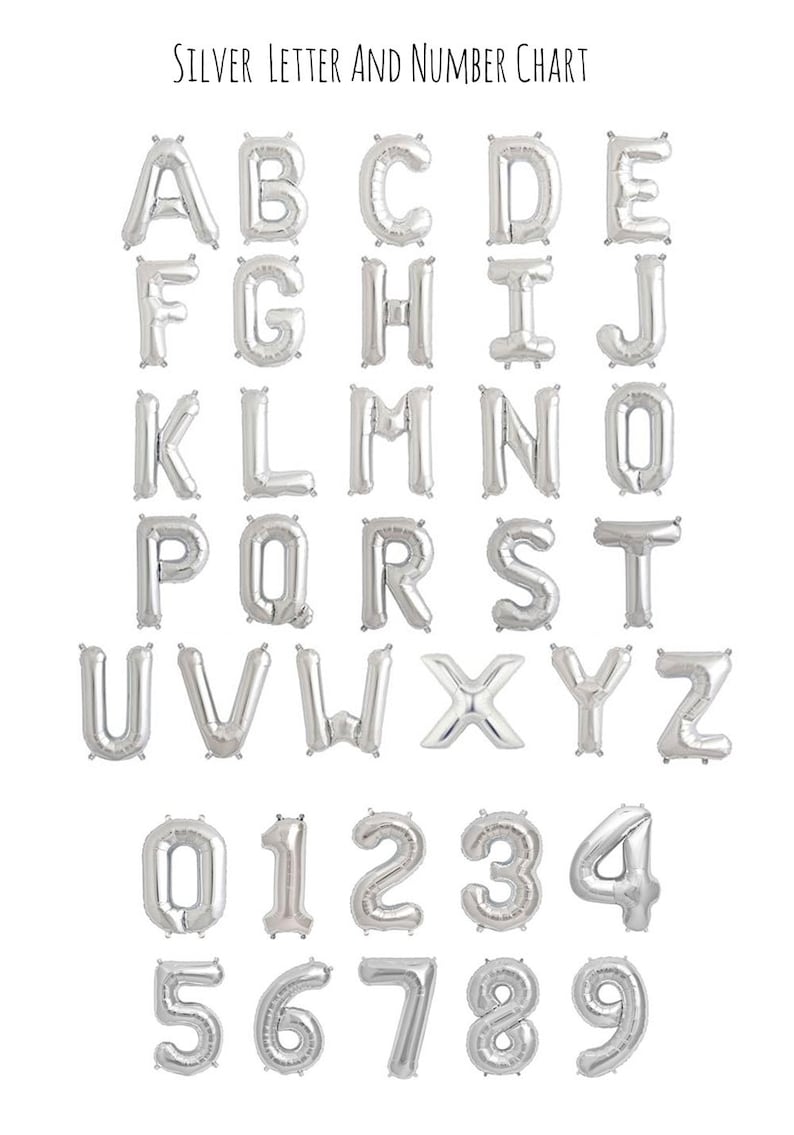 16" Silver Number Balloons, 16 Inch Shiny Foil Mylar Balloons, Pick ...