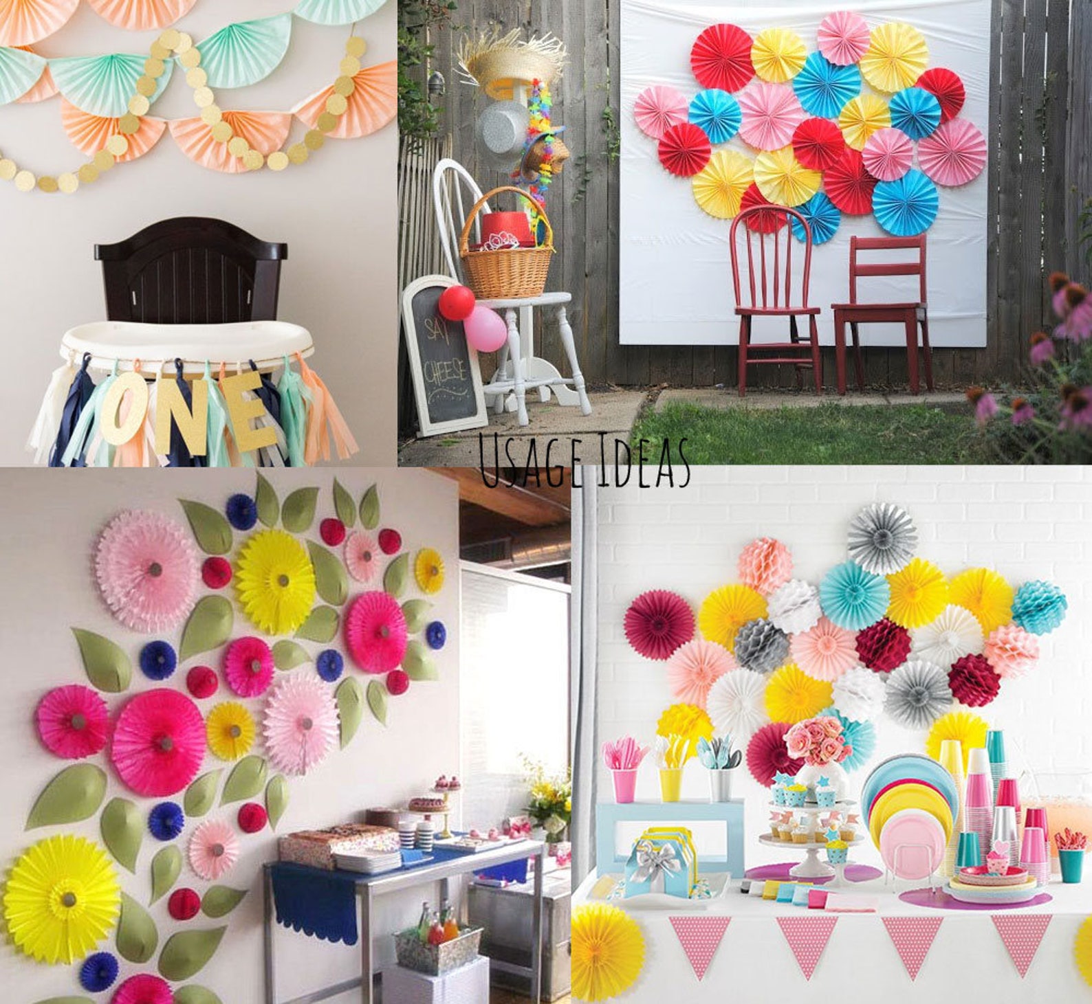 12 Red Tissue Paper Fan Accordion Pinwheel Circle Fan - Etsy