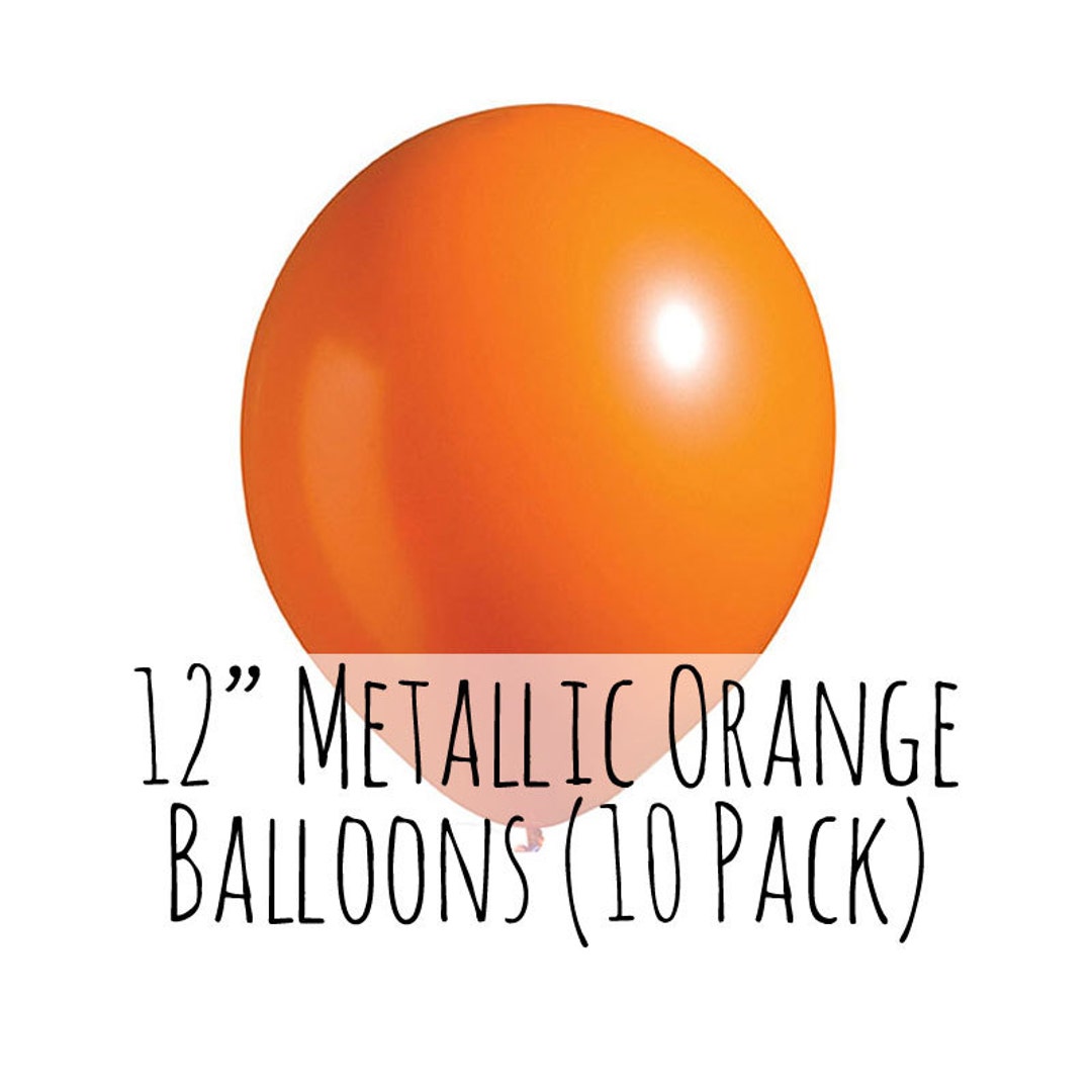 12" Metallic Orange Balloons, 12 Inch Metallic Orange Latex Balloons, 1 ...