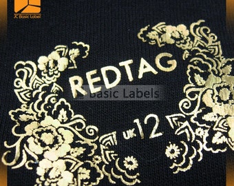 150 custom gold foil heat transfer label silver foil heat | Etsy