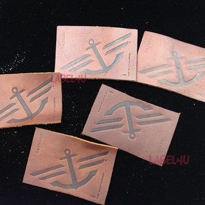50pcs Genuine Leather Patch, Custom Embossed Genuine Leather Label ...