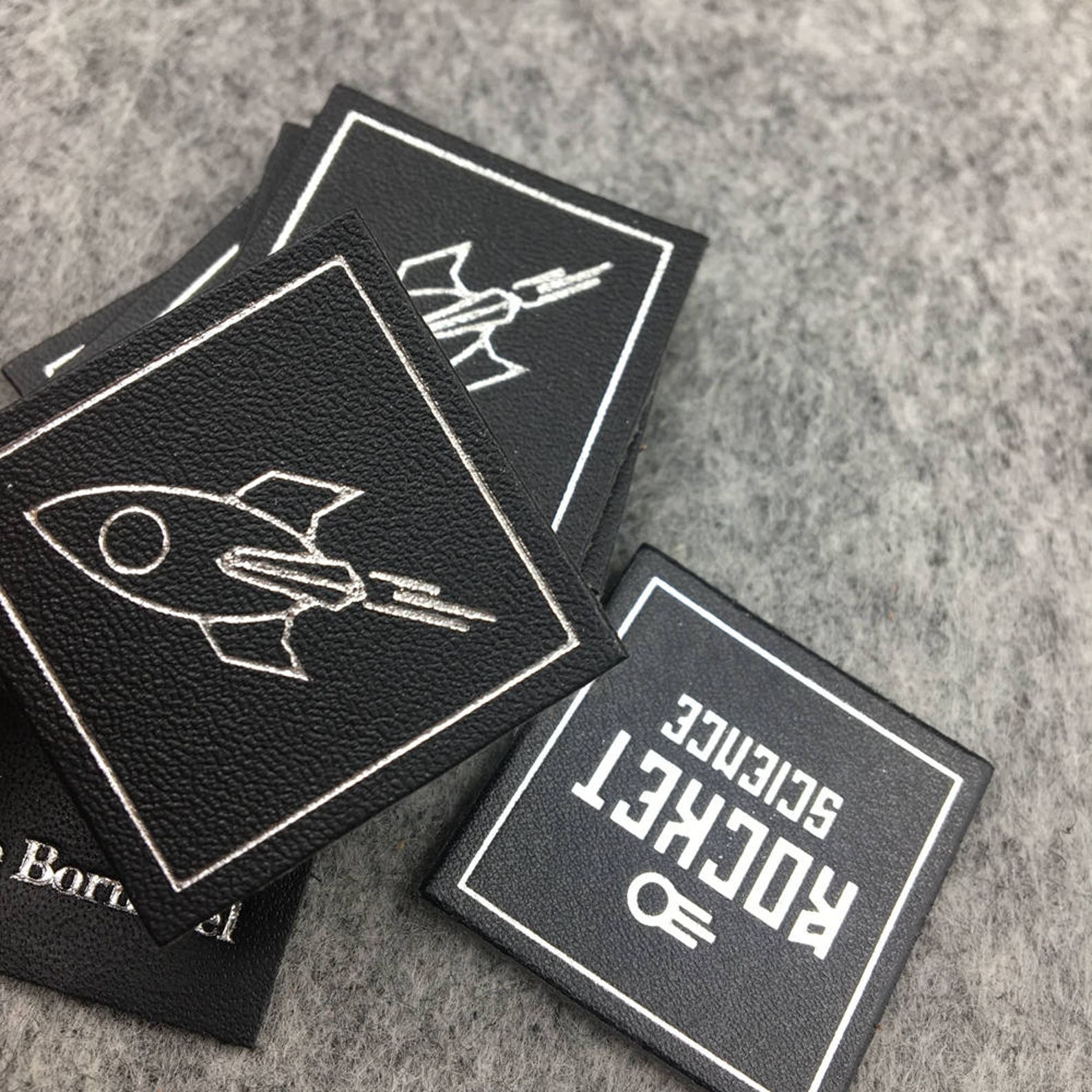 50 Gold Foil Leather Patch, Silver Foil Leather Patch, Luxury Pu Label ...