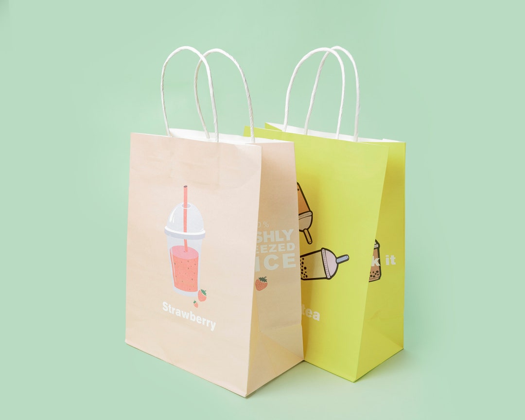 Custom Shopping Paper Bags With Handles, Clothes Merchandise Boutique ...