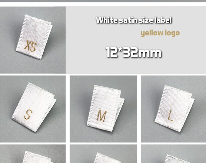 500 White Black Clothing Size Labels - Woven Size Tag - T-shirt Size ...