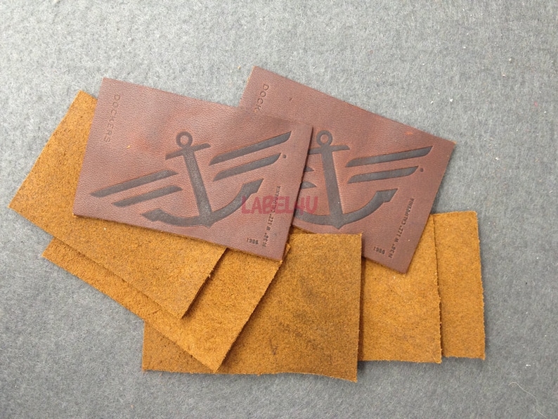 50pcs Genuine Leather Patch Custom Embossed Genuine Leather - Etsy