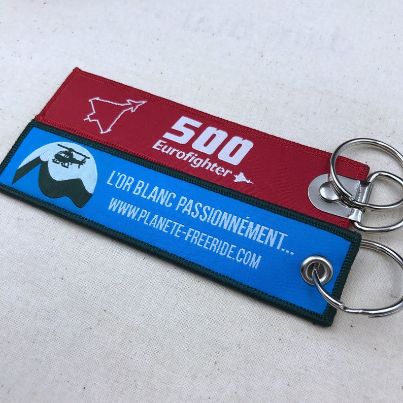 100 Custom woven key chain flight key ring custom jet tags | Etsy