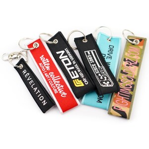 50 Custom Embroidery Key Fob, Personalized Key Fob, Embroidered Key Fob ...