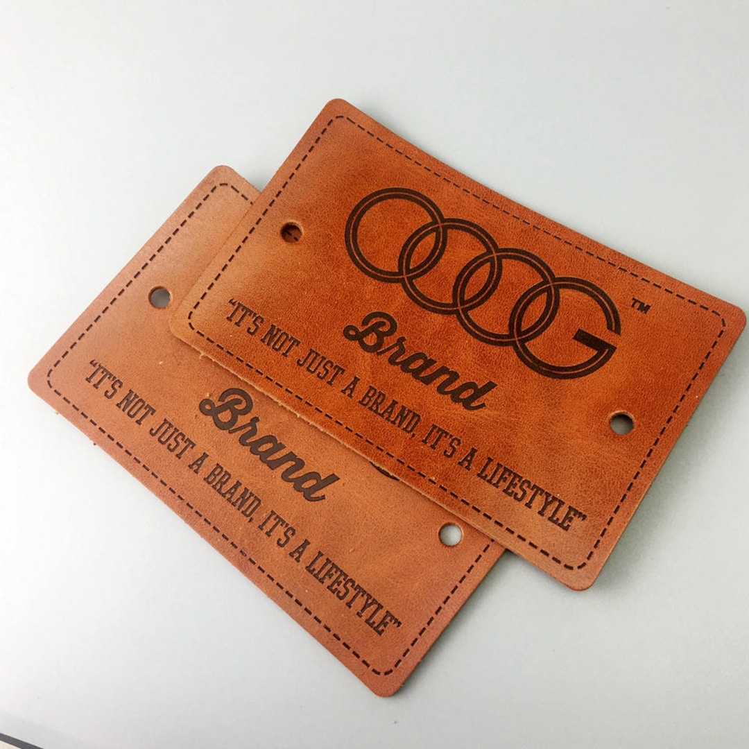 200 Leather Labels Sew On,leather Tags, Personalized Leather Labels ...