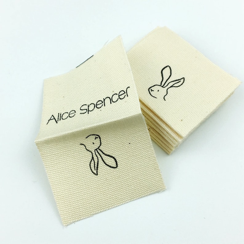 FOLD OVER Cotton Fabric Labels Custom Labels Personalized | Etsy