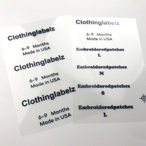 250 Heat Transfers Labels, Waterproof Labels, Iron on Labels ,TAGLESS Transfer Labels 1 Color - Etsy