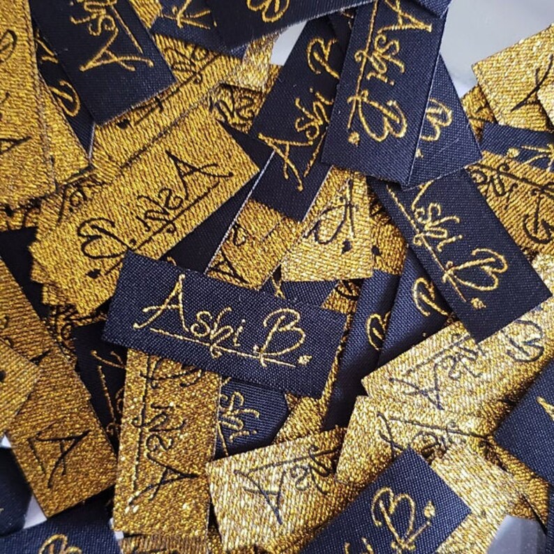 1000 Pcs Custom Gold Cloth Label, Gold Metallic Cloth Label, Cloth ...