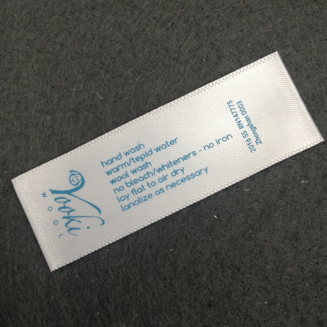 Custom Made Satin Fabric Clothing Labels // Fold Over Wash Care Labels ...