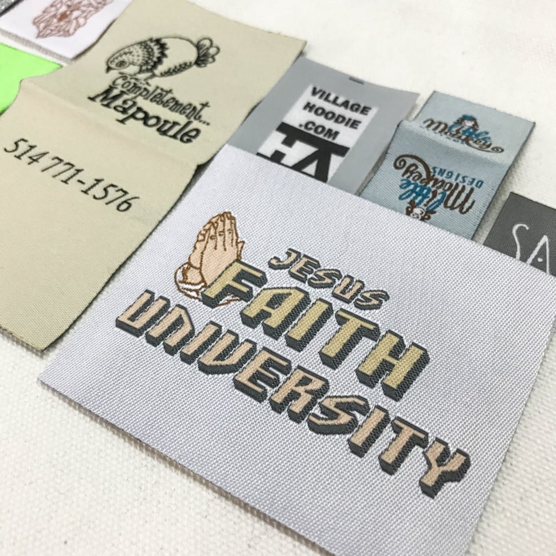 30pcs High Quality Custom Woven Label, Custom Woven Label Center Fold ...