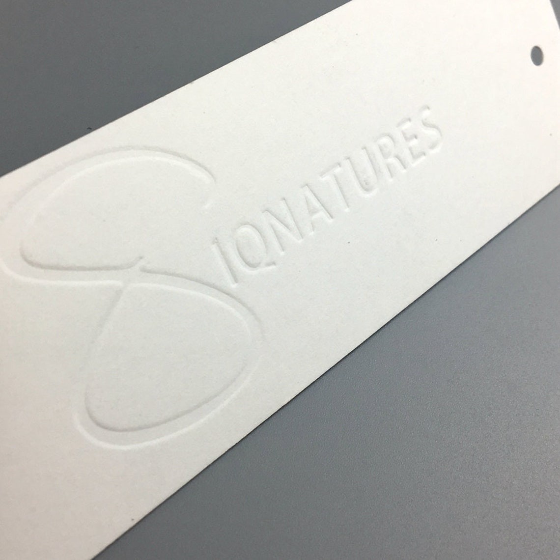 500 Custom Embossed Hang Tag Hang Tag Embossed Embossed Hang | Etsy