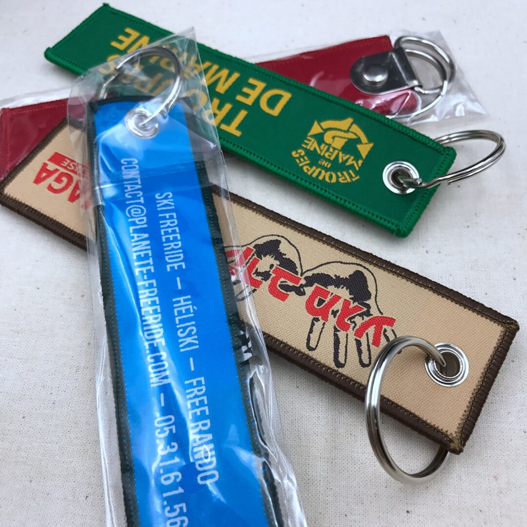 200 Woven Key Tag, Flight Key Ring, Custom Woven Key Chain, Woven ...