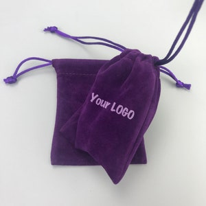 100 Custom Velvet Pouch, Personalized Gift Bag, Custom Velvet Gift Bag ...