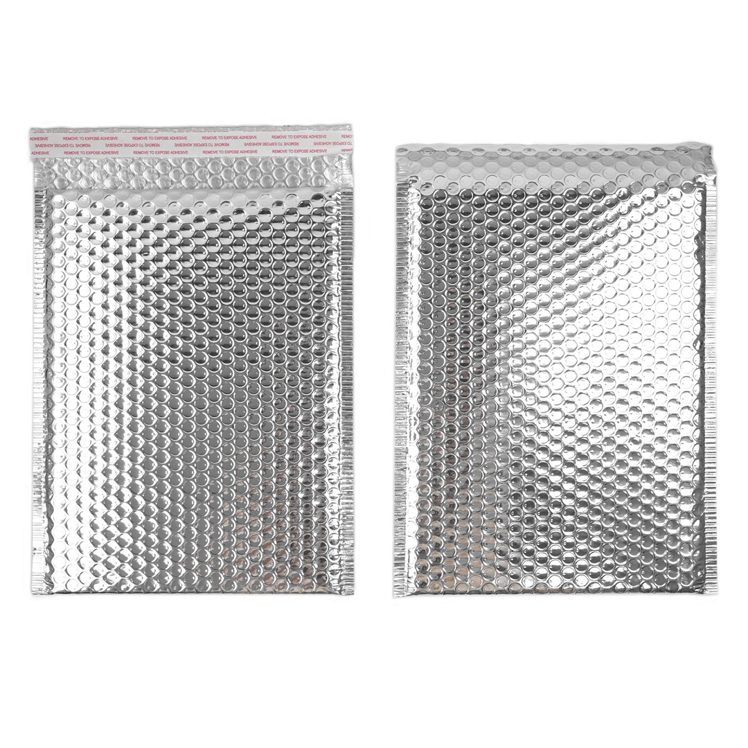 100 6x8.5" Bubble Mailers, Silver Poly Bubble Mailer, Customize Logo ...